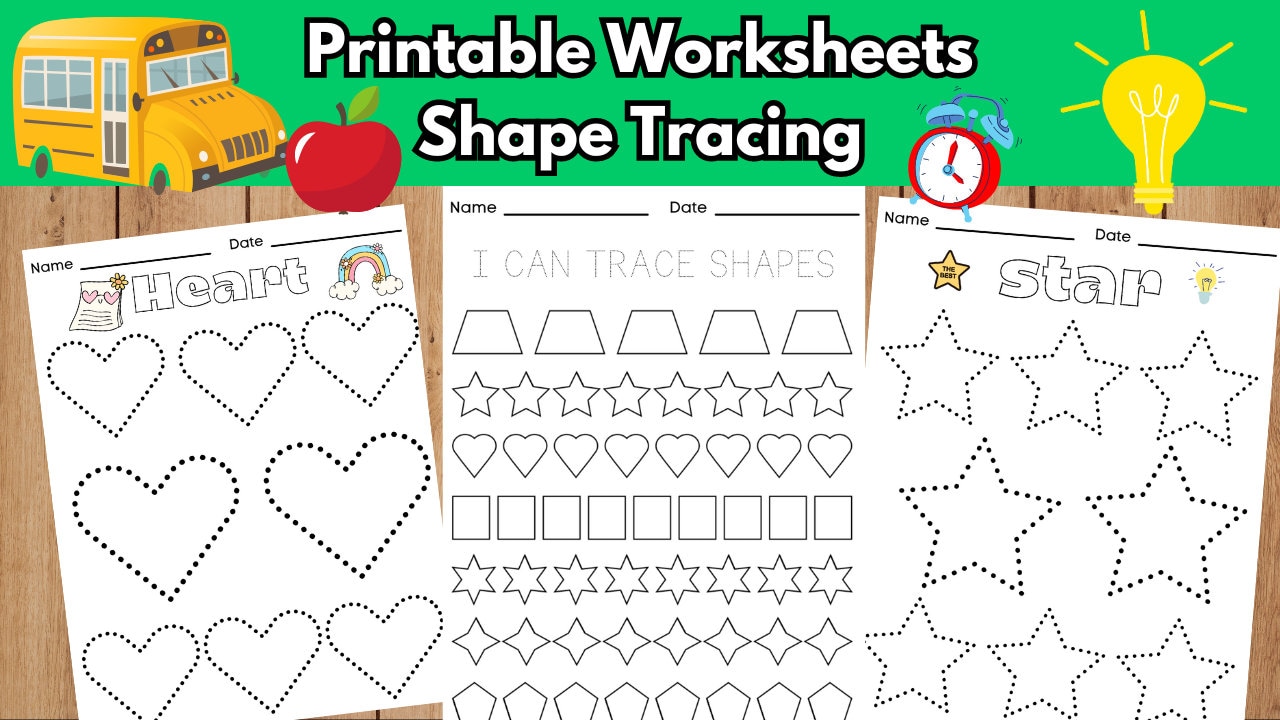 Preschool Shape Tracing, Basic Shape Tracing, Shape Tracing Worksheets ...