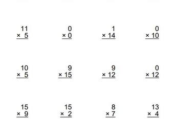 10 Printable Multiplication Worksheets, Fill in the Blanks - Single and ...