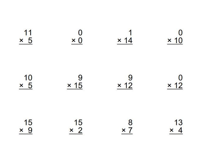 24 Printable Multiplication and Division Worksheets (1-12), Fill in the ...