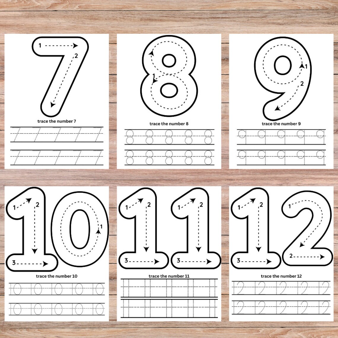 20 Number Tracing Worksheets, Traceable Numbers, Preschool Worksheets ...