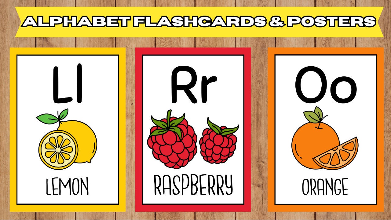 26 ABC Flash Cards, Educational Cards, A-Z Cards, Learn Abcs, Alphabet ...