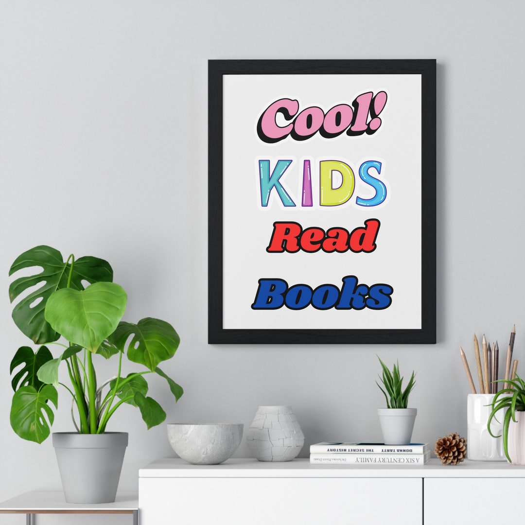 Cool Kids Read Books Print Kids Reading Book Playroom Wall Decor ...
