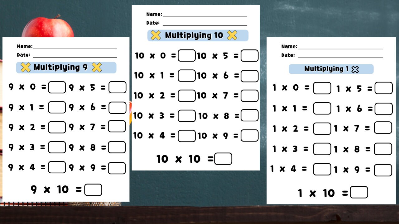 Math Worksheets 10 Printable Multiplication Practice Worksheets for ...