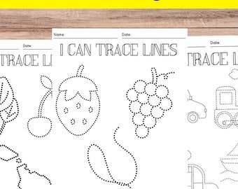 50 Preschool Line Tracing Worksheets Bundle, Line Trace Page Printable ...