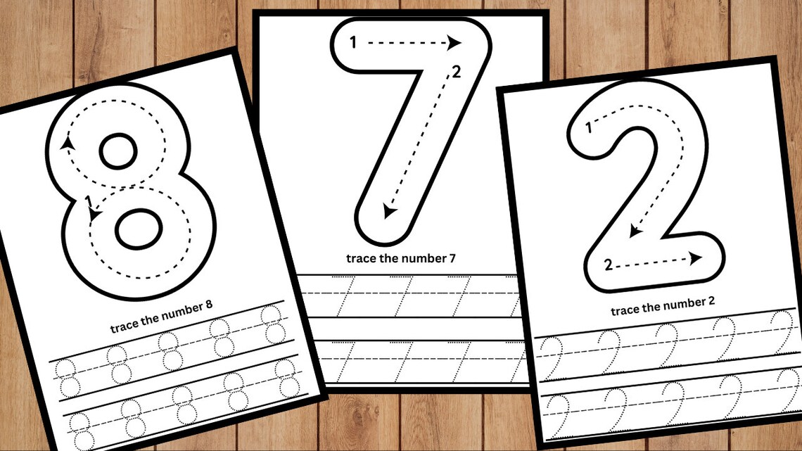 20 Number Tracing Worksheets, Traceable Numbers, Preschool Worksheets ...
