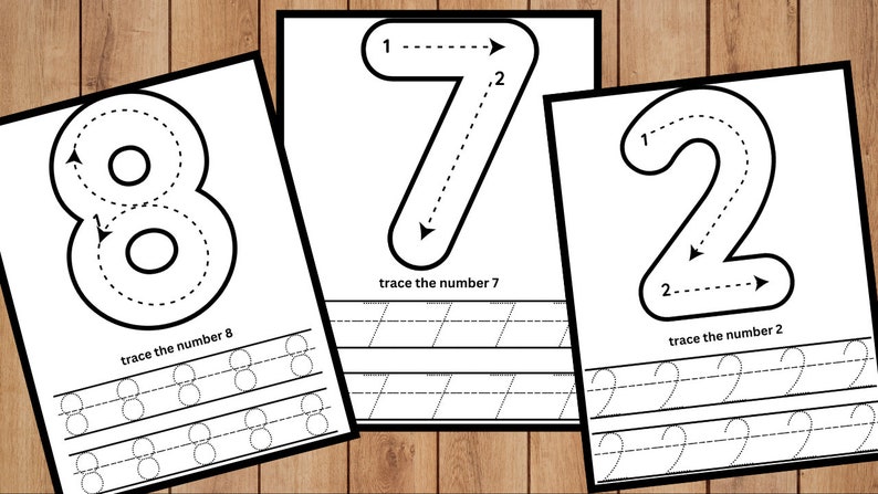 20 Number Tracing Worksheets, Traceable Numbers, Preschool Worksheets ...