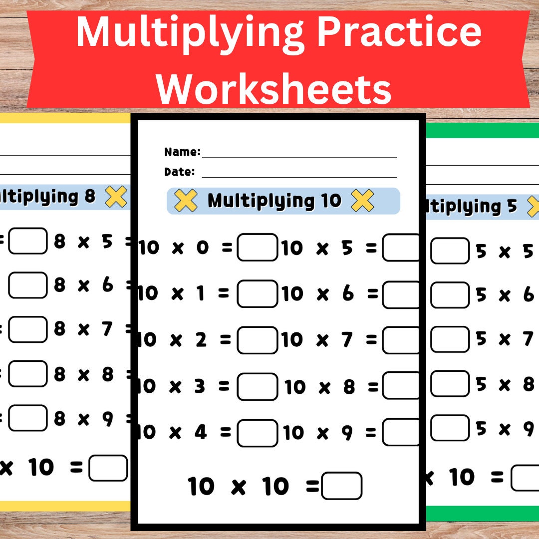 Math Worksheets 10 Printable Multiplication Practice Worksheets for ...