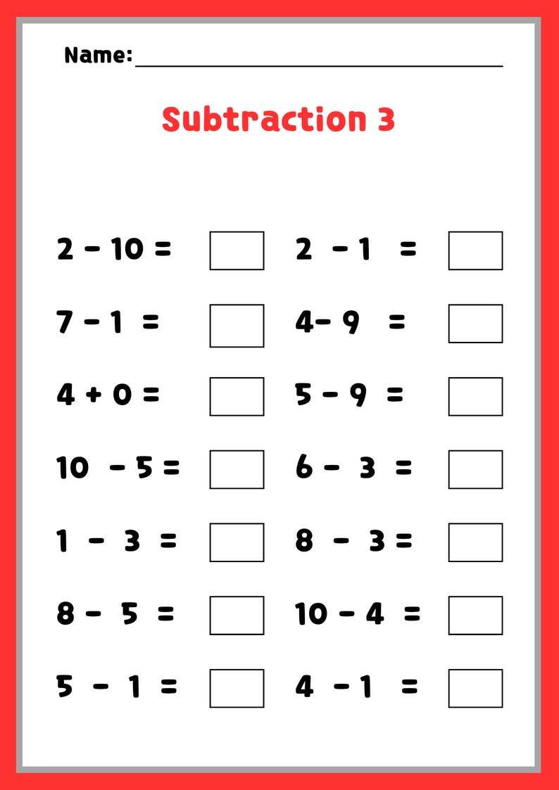 Math Worksheets Printable Addition and Subtraction Worksheets Back to ...