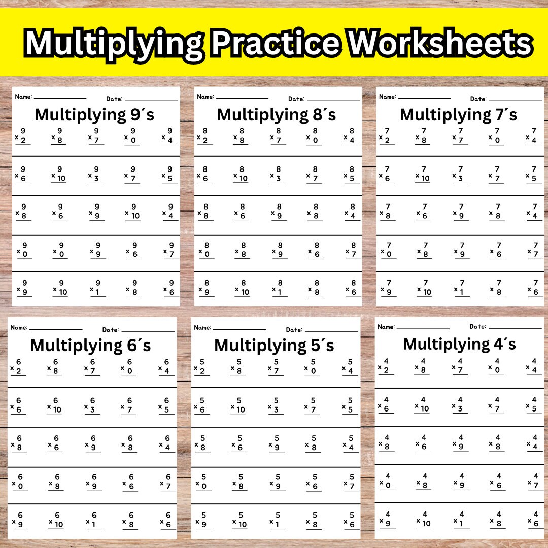 24 Printable Multiplying Practice Worksheets | Numbers 1-12 | 1st-4th ...