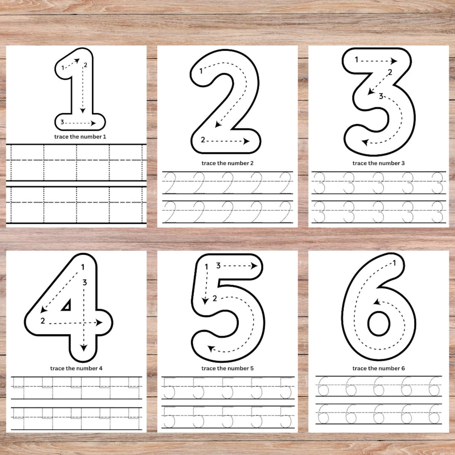 20 Number Tracing Worksheets, Traceable Numbers, Preschool Worksheets ...