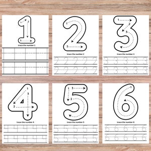 20 Number Tracing Worksheets, Traceable Numbers, Preschool Worksheets ...