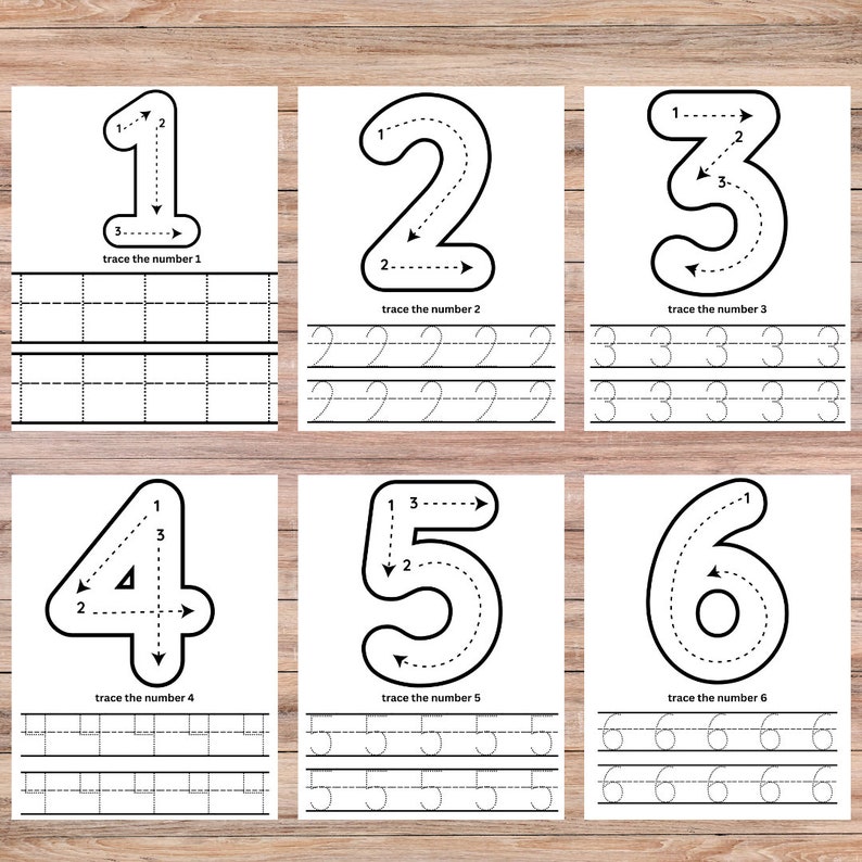 20 Number Tracing Worksheets, Traceable Numbers, Preschool Worksheets ...