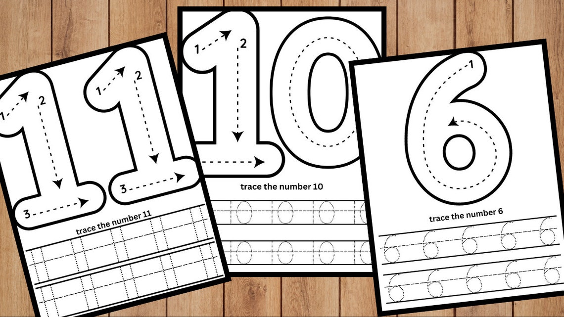 20 Number Tracing Worksheets, Traceable Numbers, Preschool Worksheets ...