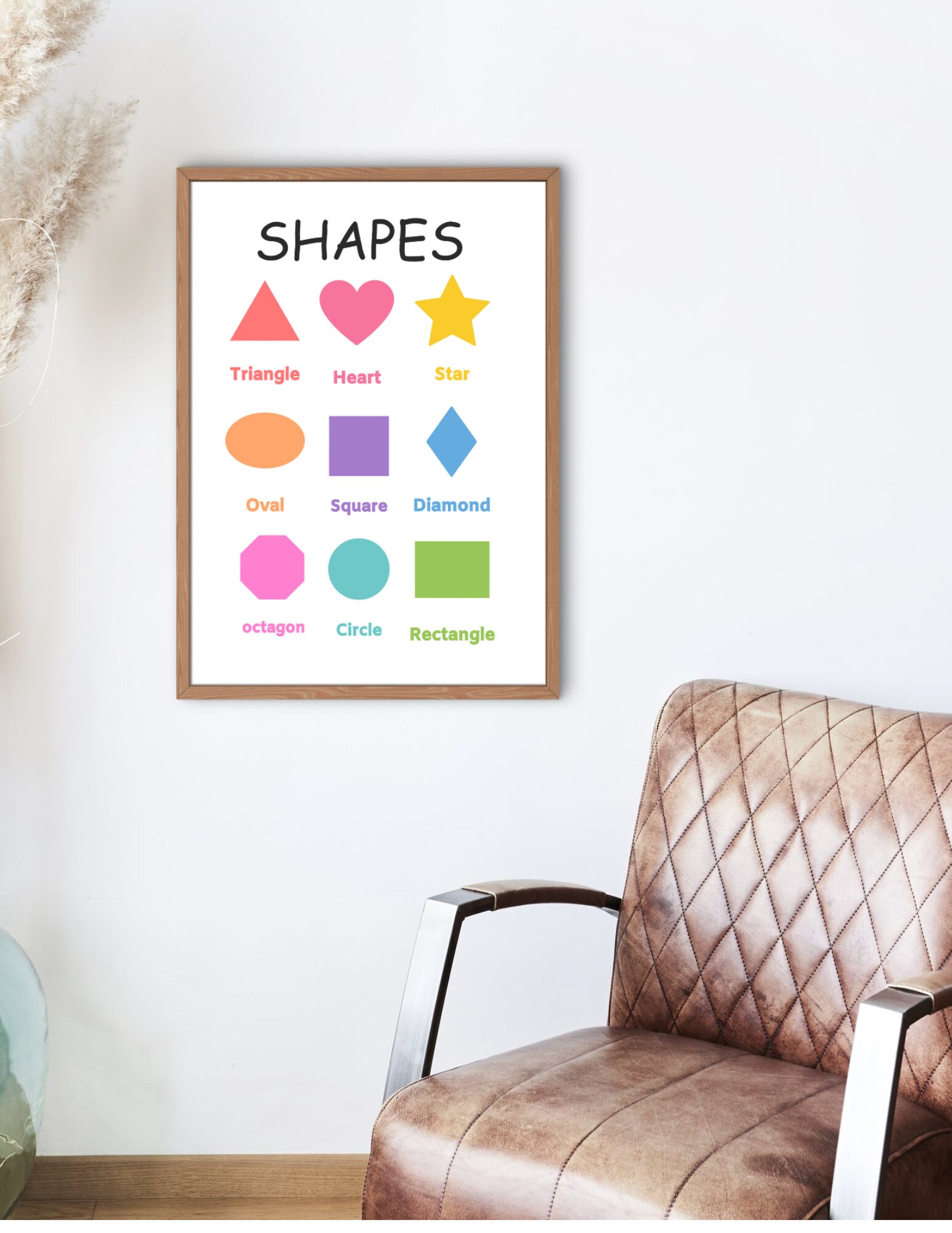 Shapes Poster, Educational Wall Art, Geometric Shapes Print ...