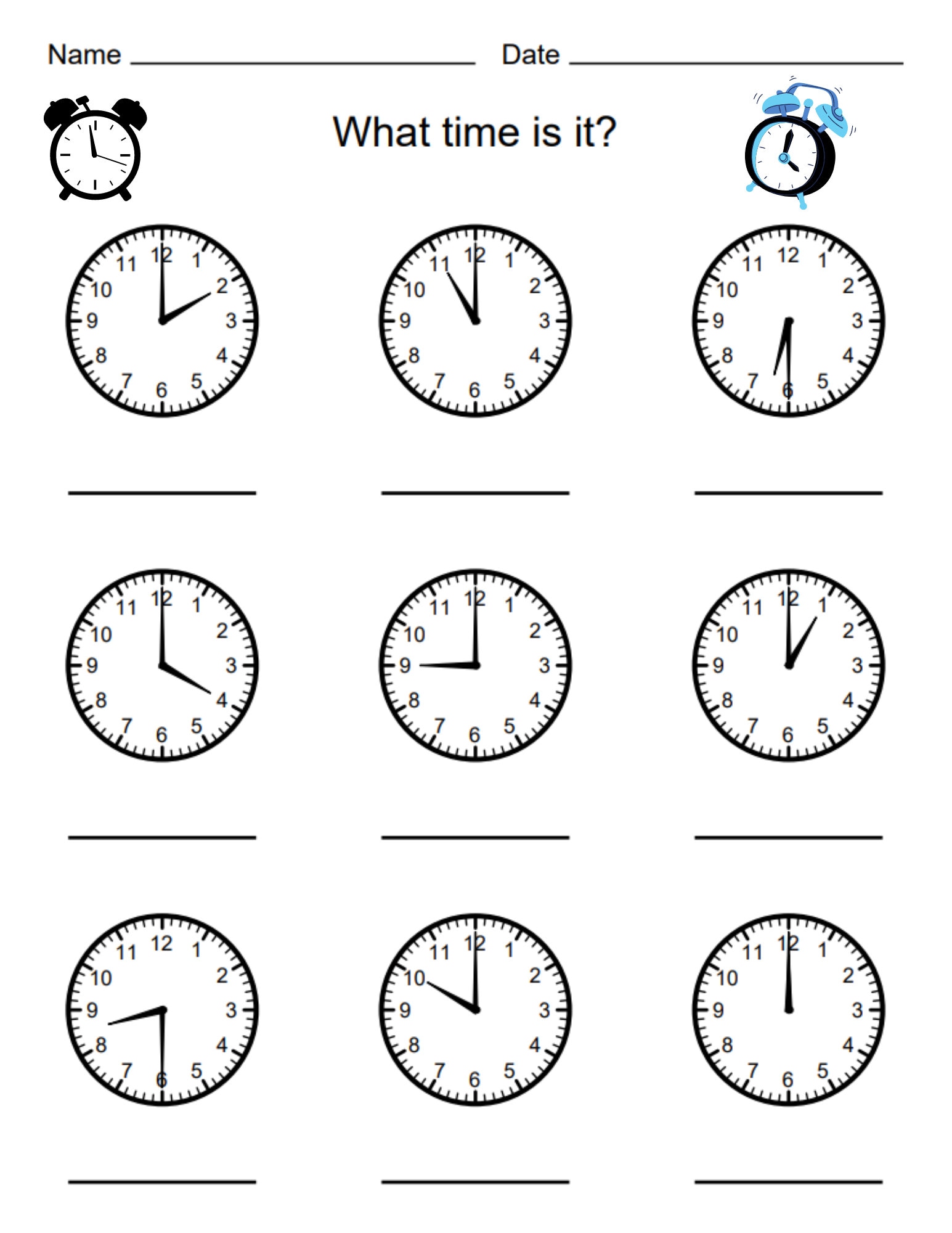 15 Printable Learning to Tell Time Worksheets. Kindergarten-1st Grade ...