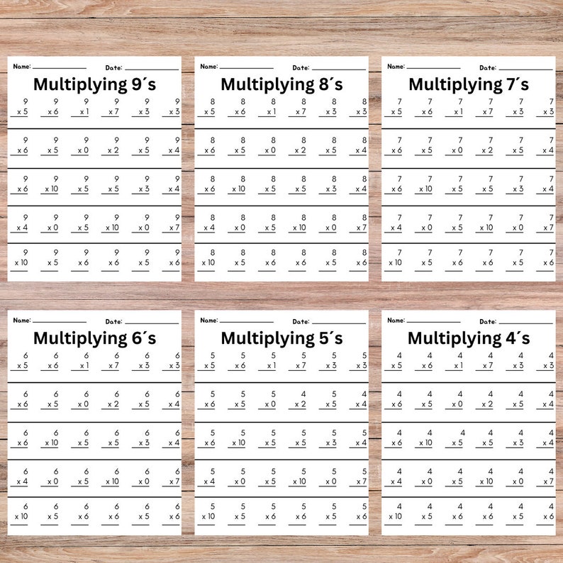 24 Printable Multiplying Practice Worksheets | Numbers 1-12 | 1st-4th ...