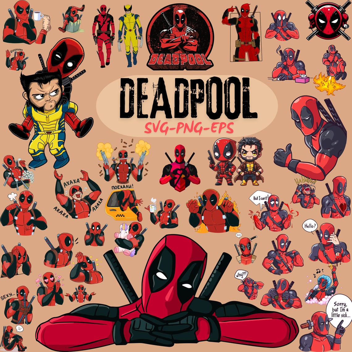 Paquete Deadpool Svg, Deadpool Heart Svg, Wolverine Svg, Película Svg ...