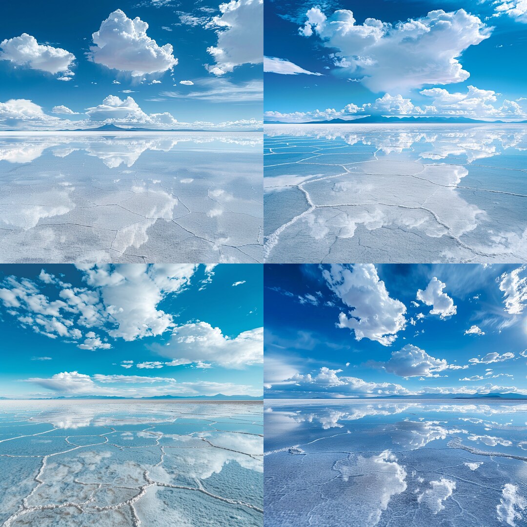 Stunning Salt Flats Landscape Art Print With Reflective Sky - Etsy