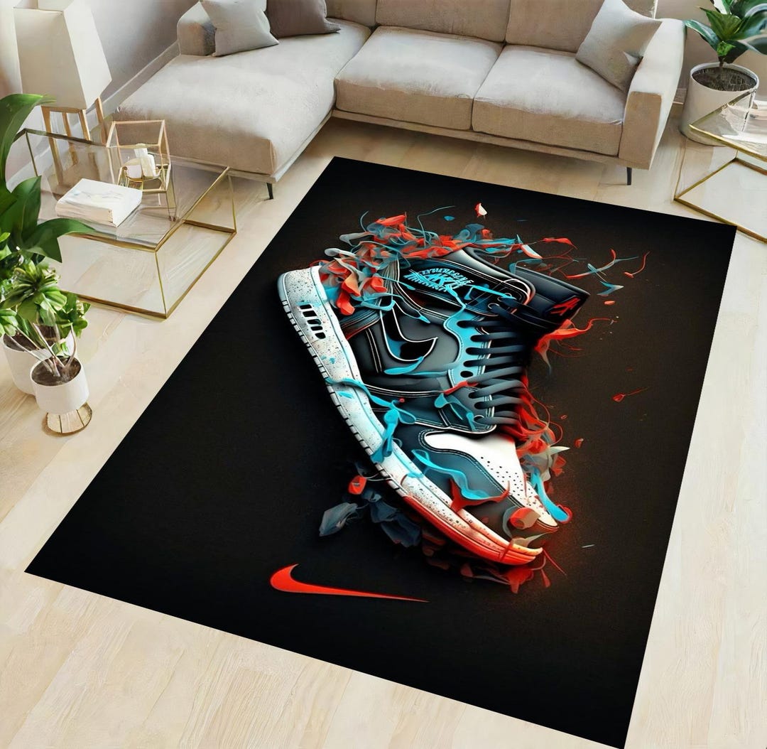 Sneaker Rug,sneakerhead Decor,streetwear Rug,sneaker Art Carpet,shoe ...