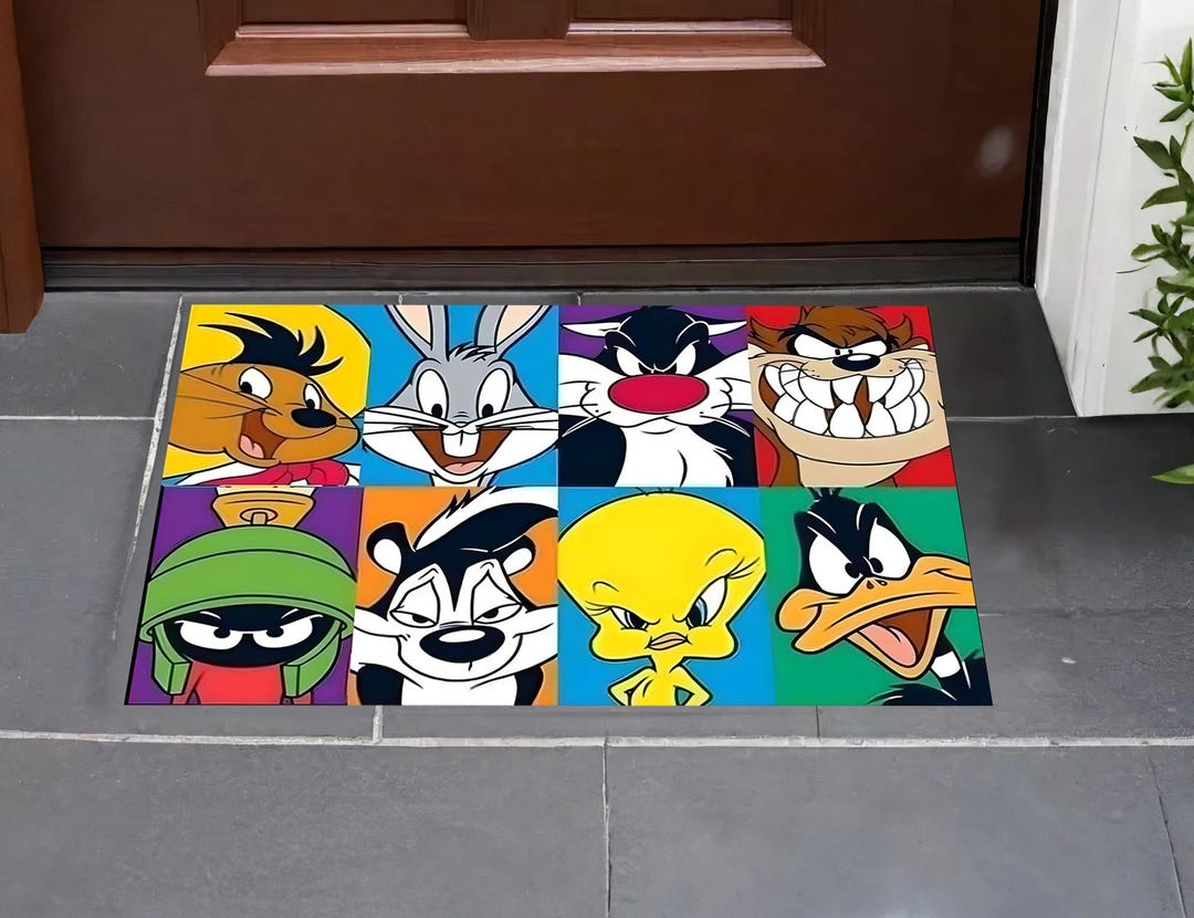 Cartoon Character Door Mat,looney Tunes Paspas,animated Welcome Mat,fun ...