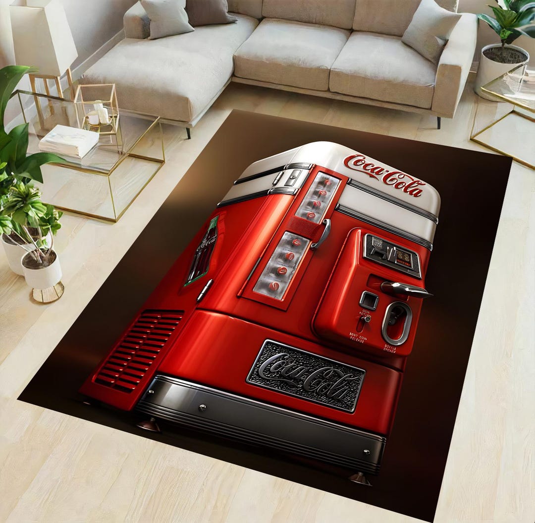 Retro Coca-cola Rug,vending Machine Rug,red Cola Rug,1950s Style Rug ...
