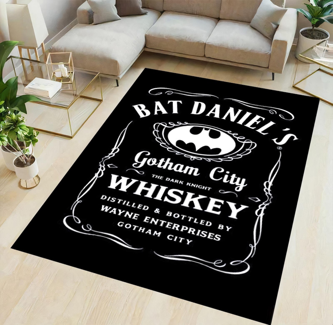 Gotham City Rug,whiskey Label Decor,batman Inspired Rug,dark Knight Rug ...