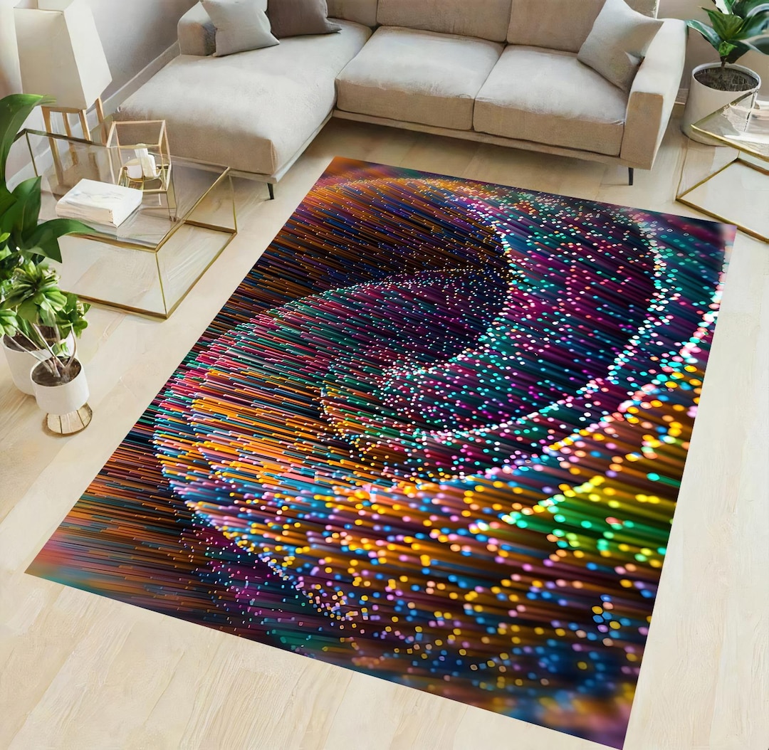 3D Spiral Fiber Optic Rug: Modern Color Explosion Carpet - Etsy