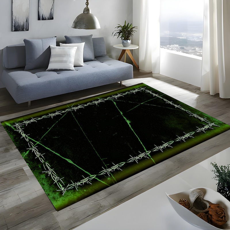 Dark Green Rug - Etsy