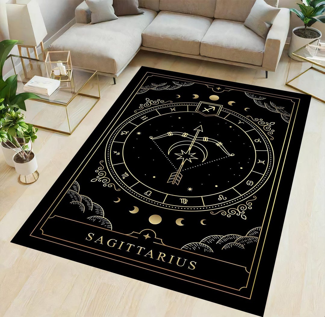 Sagittarius Horoscope Rug: Mystic Zodiac Art Decor - Etsy