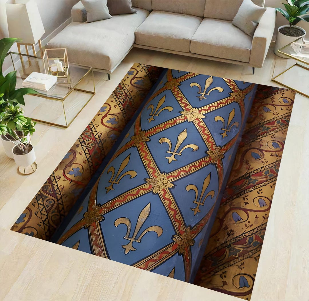 Medieval Rug,fleur De Lis Rug,historical Rug,french Rug,regal Rug ...