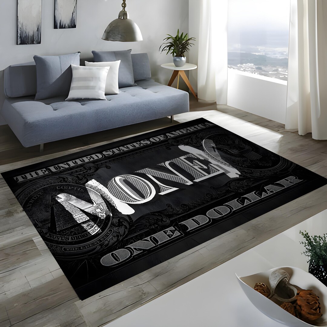 Money Rug,dollar Bill Decor,modern Money Art,pop Art Rug,living Room ...