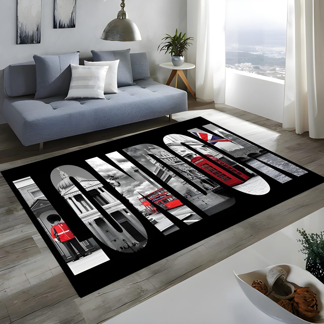 London Bus Rug: Modern British Room Decor - Etsy