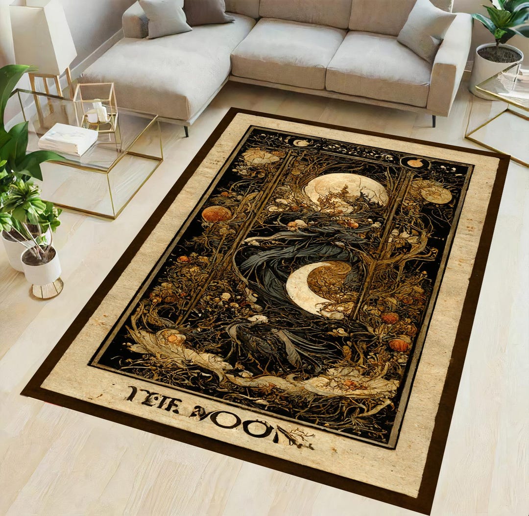 Gothic Tarot Rug,moon Tarot Card Rug,mystical Rug,dark Art Rug,living ...