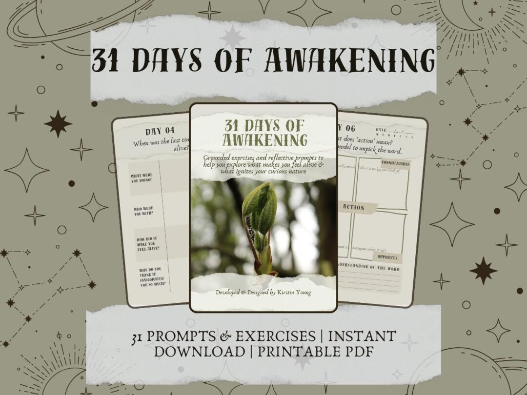 31 Days of Awakening Workbook: Mindfulness & Spiritual Prompts (digital ...