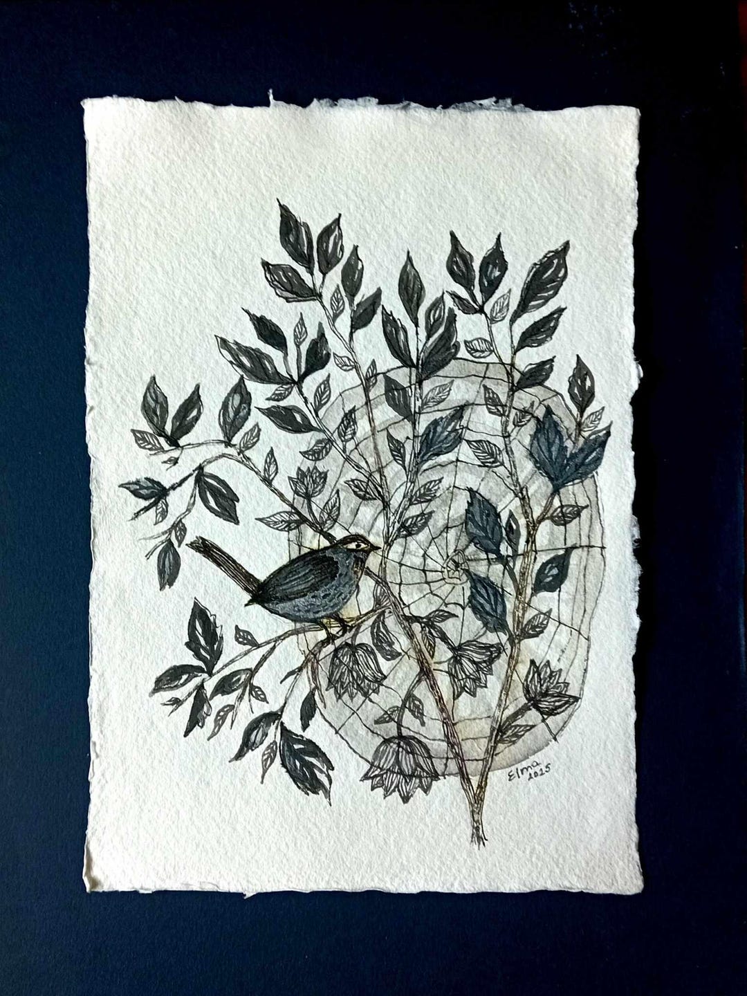 Bird Ink Drawing, Original Artwork,a5 Size, Wall Art, Original Ink ...