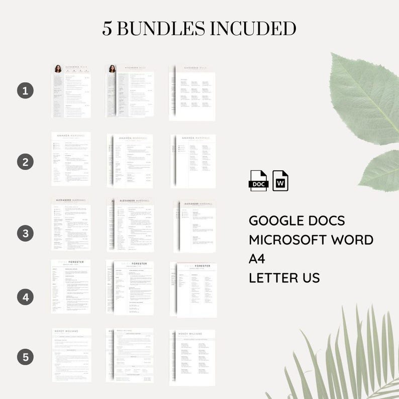 Modern Resume Template for Google Docs, Word, and Pages Clean CV ...