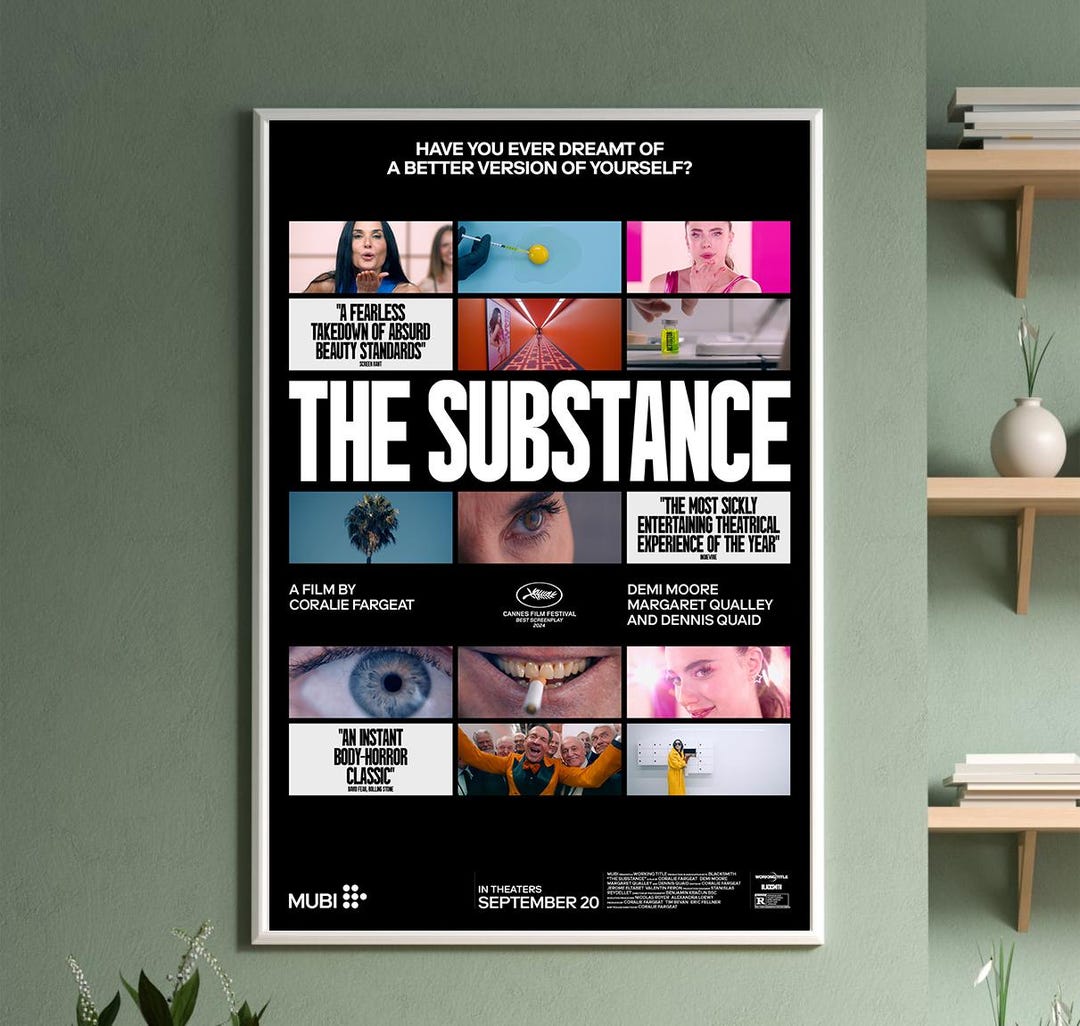 The Substance Movie Posters High Quality Printing Canvas Material Movie ...