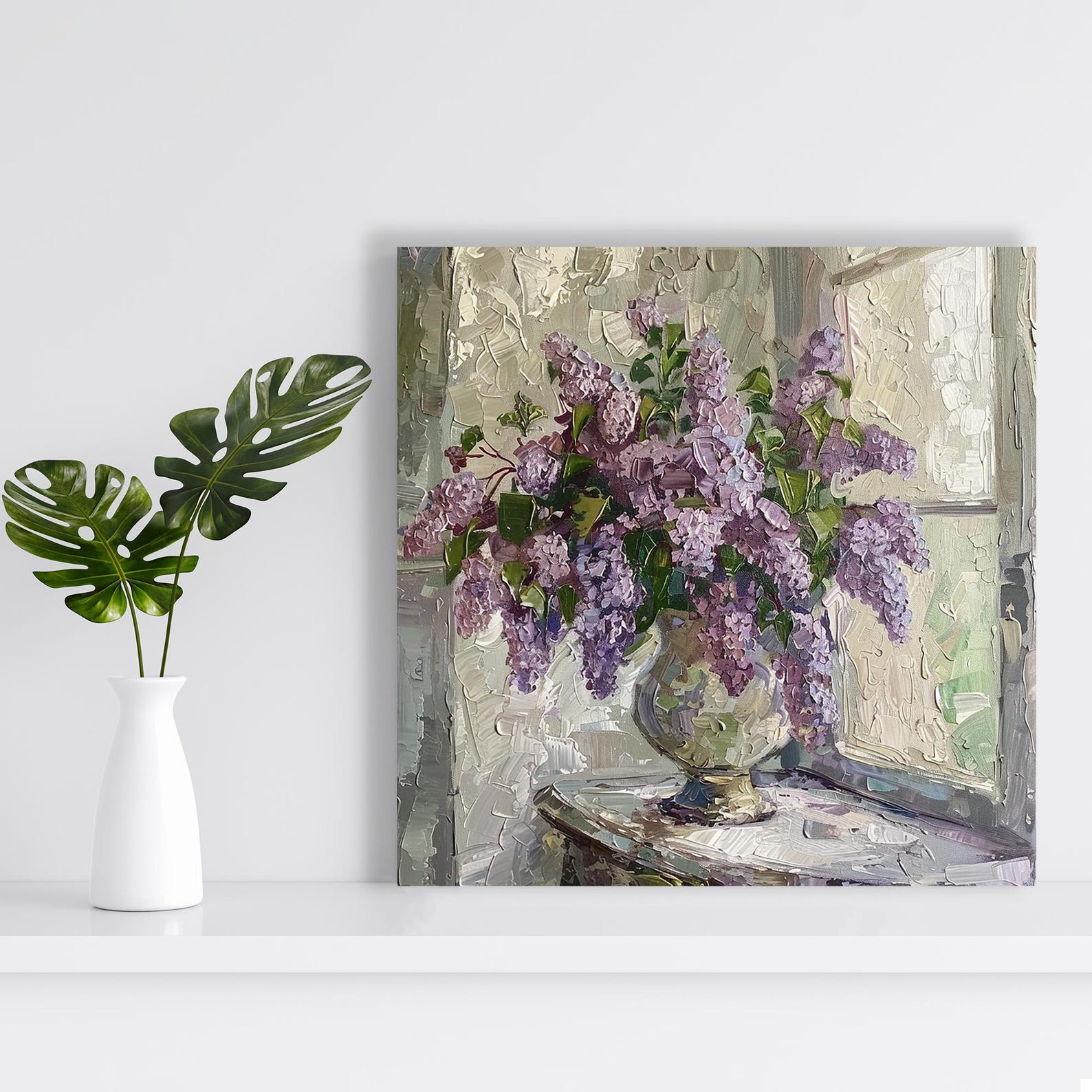 Lilac Bouquet Art, Canvas or Poster, Floral Impressionism Decor ...