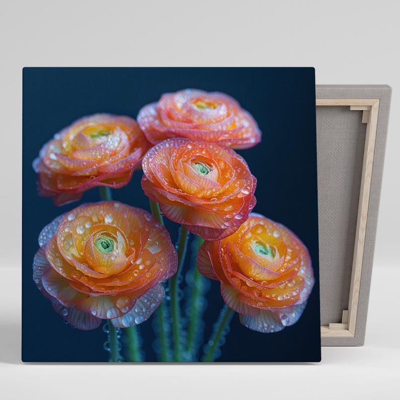 Ranunculus Wall Art, Canvas or Poster, Floral Contemporary Decor ...