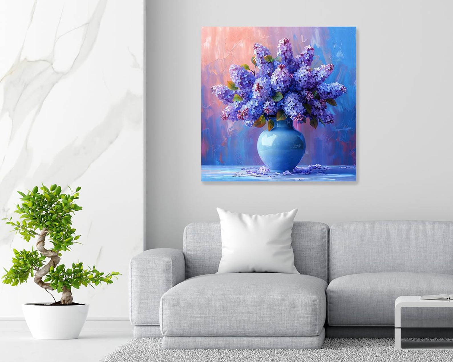 Lilac Wall Art, Canvas or Poster, Floral Contemporary Decor, Living ...