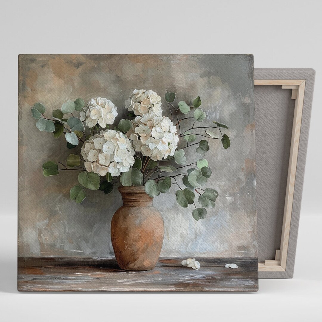 Hydrangea Wall Art, Canvas or Poster, Rustic Elegance Farmhouse Decor ...