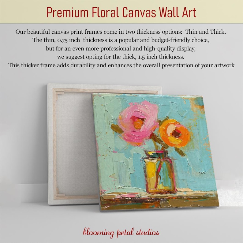 Rose Art, Canvas or Poster, Floral Contemporary Decor, Vibrant Blooms ...