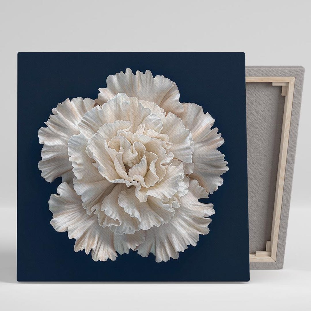 Carnation Wall Art, Canvas or Poster, Floral Minimalist Decor, Living ...