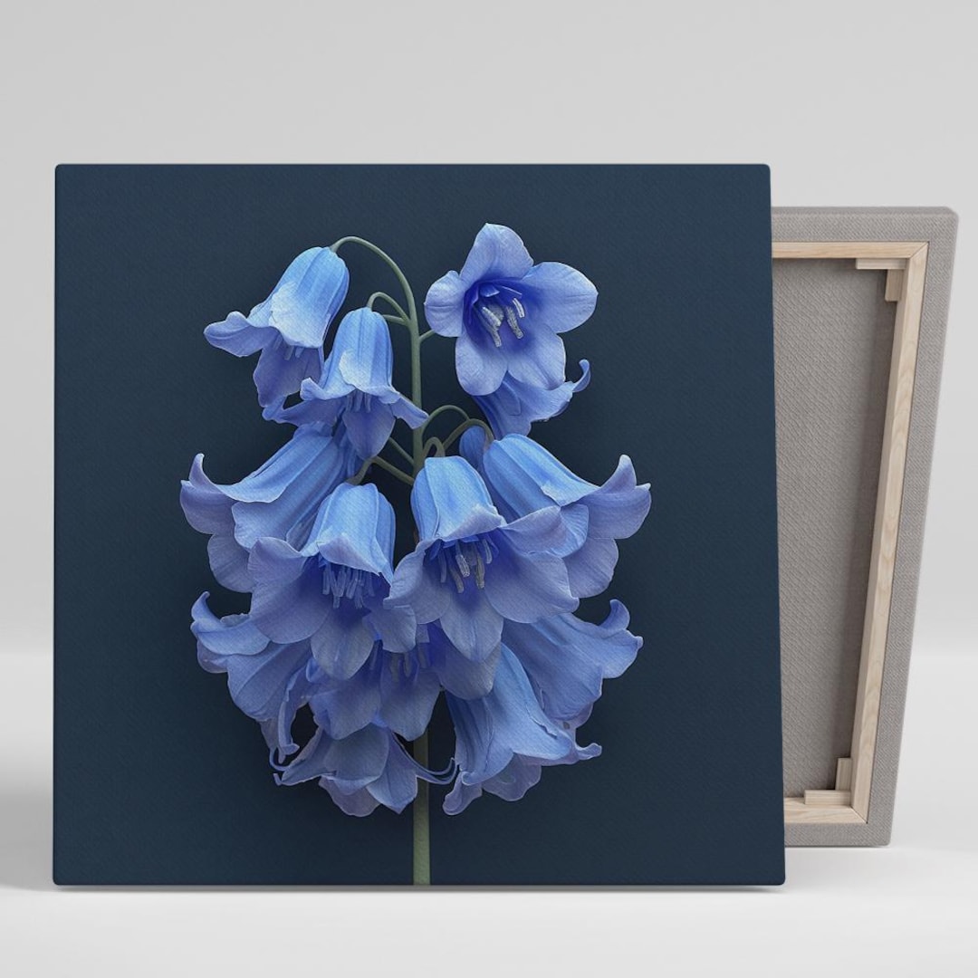 Bluebell Wall Art, Canvas or Poster, Floral Contemporary Decor, Living ...