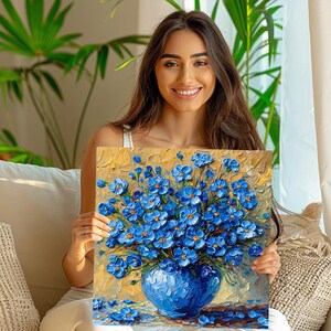 Forget-me-not Wall Art, Canvas or Poster, Floral Impressionism Decor ...