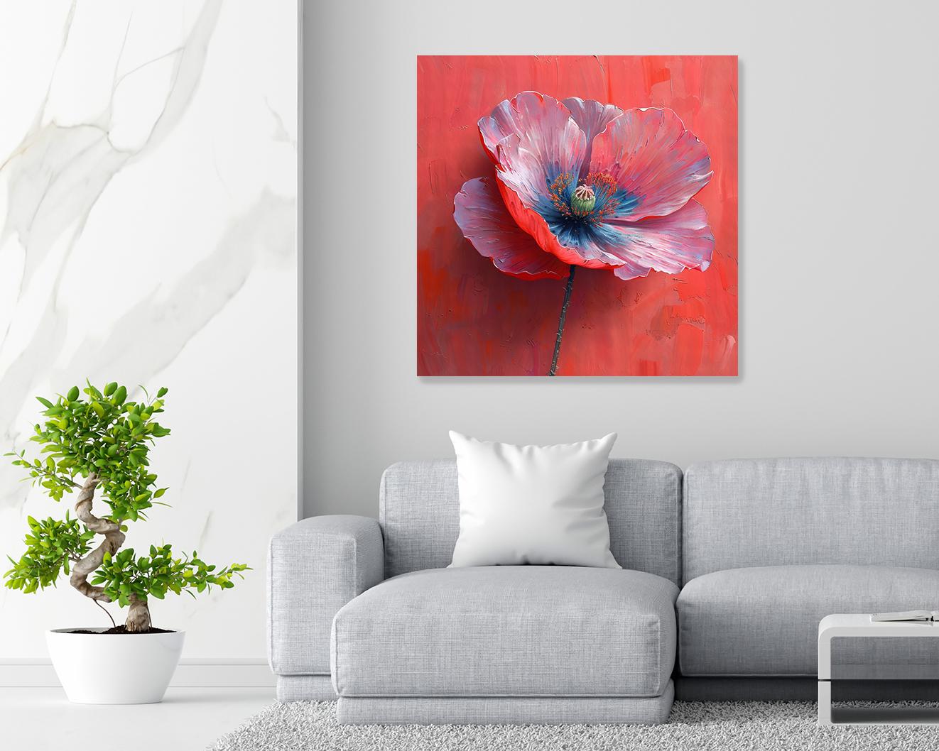 Poppy Wall Art, Canvas or Poster, Floral Contemporary Glam Decor ...