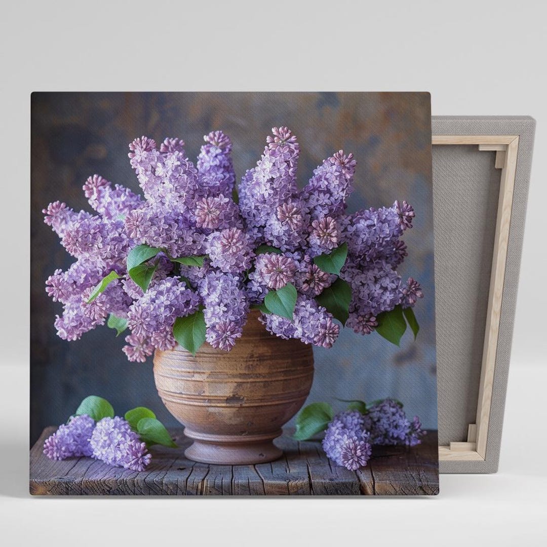 Lilac Wall Art, Canvas or Poster, Rustic Shabby Chic Decor, Living Room ...
