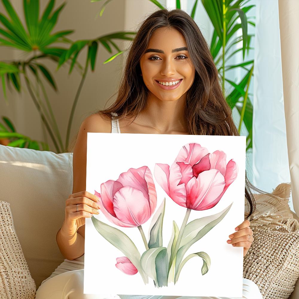 Tulip Wall Art, Canvas or Poster, Floral Contemporary Decor, Living ...