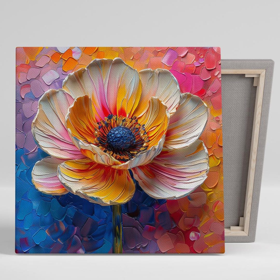 Poppy Art, Canvas or Poster, Contemporary Floral Decor, Living Room ...