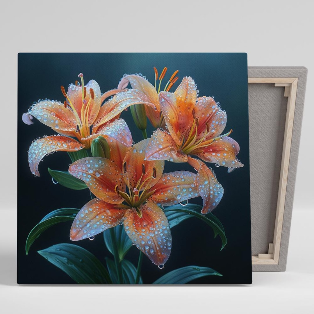 Lily Wall Art, Canvas or Poster, Floral Contemporary Decor, Living Room ...